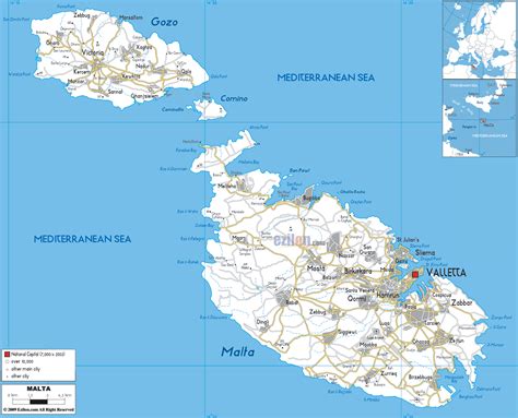 Malta Karte Landkarte Malta Übersichtskarte