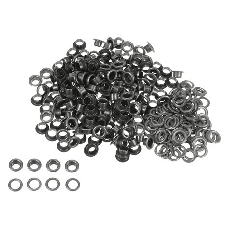 Uxcell 200set Grommets Kit Metal Eyelets 6mm 15 Hole Tiny Grommet For