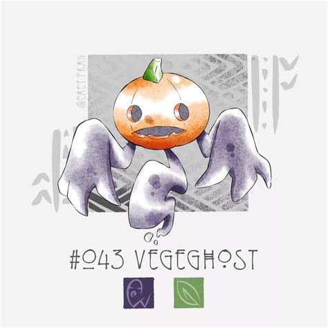 Fakemon Designs On Instagram “043 Vegeghost The Vegetal Ghost Pokemon