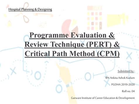 Programme Evaluation And Review Technique Pert Pptx Computer