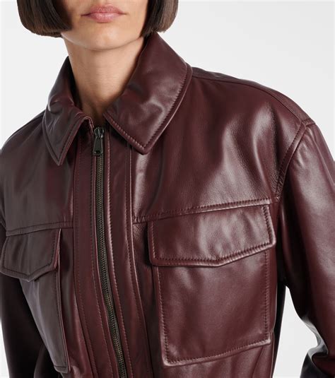Leather Jacket In Burgundy Brunello Cucinelli Mytheresa