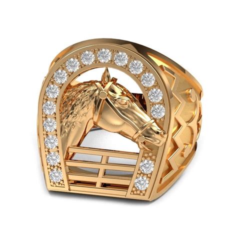 18k Gold And Diamond Horseshoe Ring Elvis Presley Gypsy Style