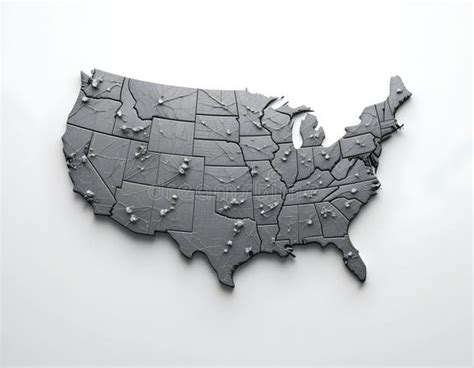 United States Map Showing Population Centers Stock Image Image Of