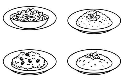 Risotto Line Art Design Elegant Food Drawing Artwork 47443372 Vector