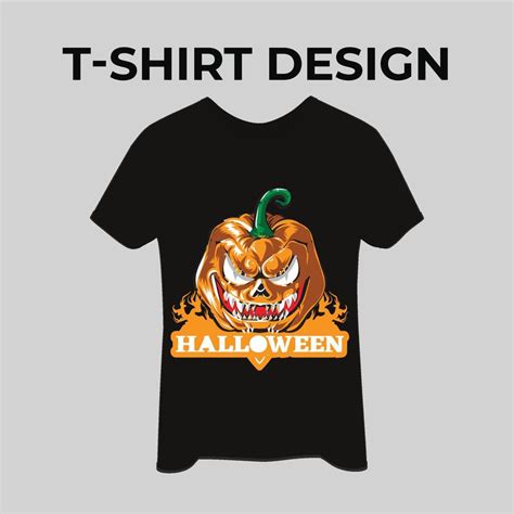 Skull With Pumpkins Halloween Illustration T Shirt Design 12104176
