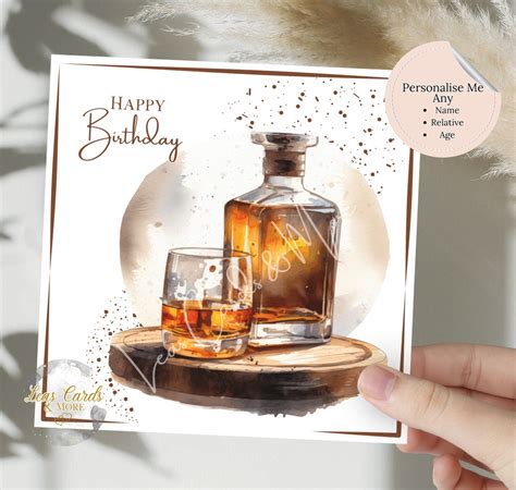 Various Designs Whiskey Happy Birthday Card Whiskey Birthday Card