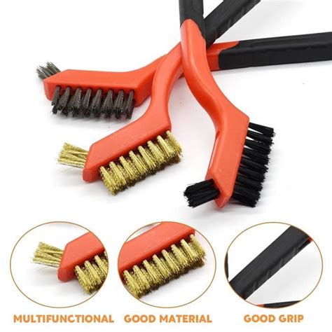 Lot De 6 Brosse Metallique Brosse Laiton Brosse Inox Avec Poignée En