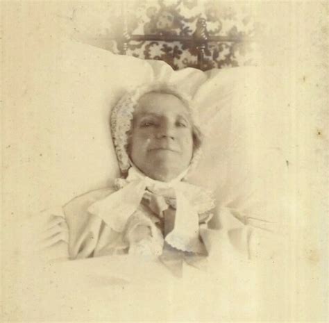 Victorian Cabinet Card Photo Post Mortem Woman Bed Deceased Kerby