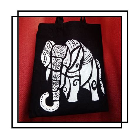 Elephant Handpainted Handdrawn Totes Totebag Illustrationart