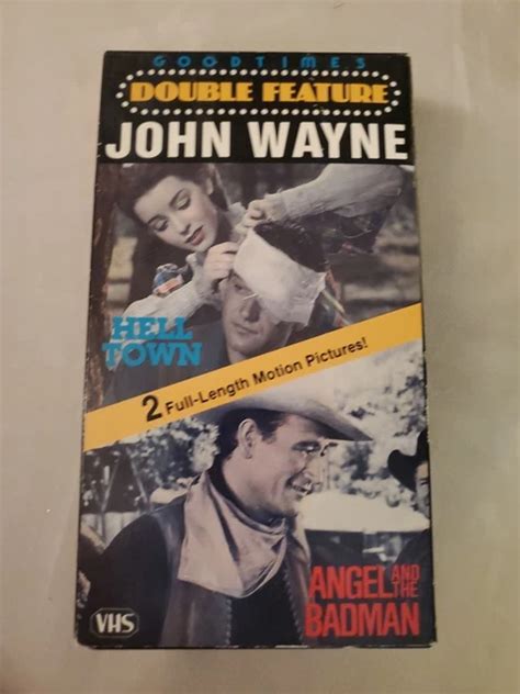 John Wayne Double Feature Hell Townangel And The Badman Vhs 1986 £0