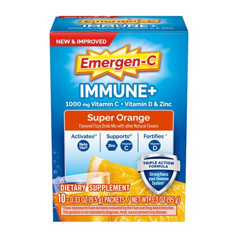Emergen C Immune Triple Action Immune Support Powder 1000mg Vitamin C