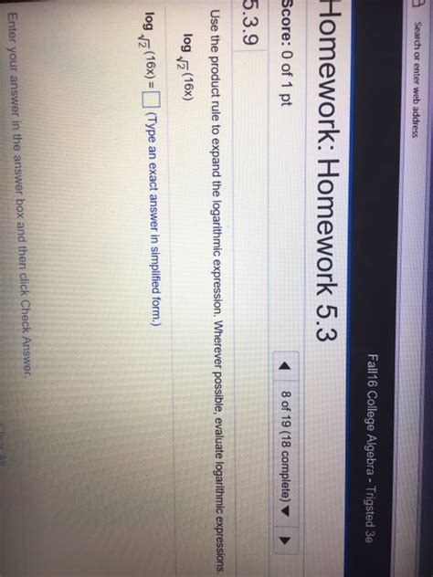 Solved Use The Product Rule To Expand The Logarithmic Chegg Com