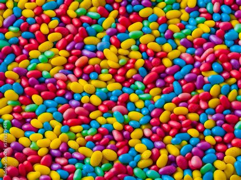 Colorful Jelly Beans Real Candy Background Texture For Birthday Party