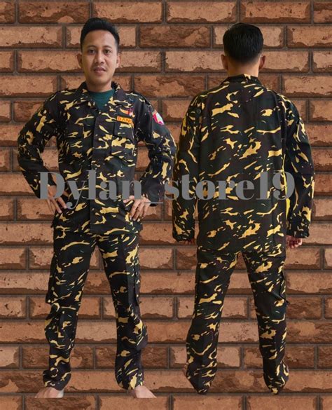 Baju Banser Seragam Pdl Banser Doreng Nasional Atribut Banser Bahan Ripstok Dan Katun Twil
