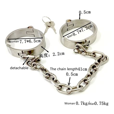 Stainless Steel Handcuff Ankle Cuffs Wrist Cuff Bondage Restraints