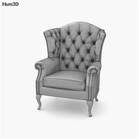 Thomas Lloyd Canterbury Leather Wingback Chair 3d Model Download