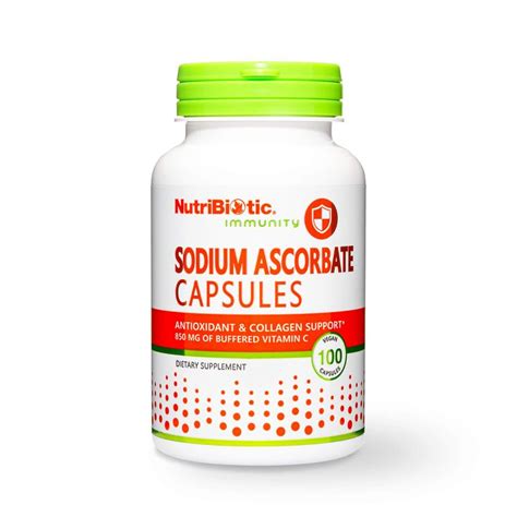 Nutribiotic Sodium Ascorbate Buffered Vitamin C Capsules 100 Ct