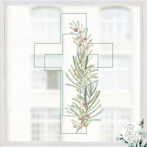 6 Modern Easter Cross Window Decals Dizzy Duck Designs