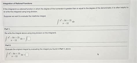 Integration Of Rational Functionsif The Integrand Is
