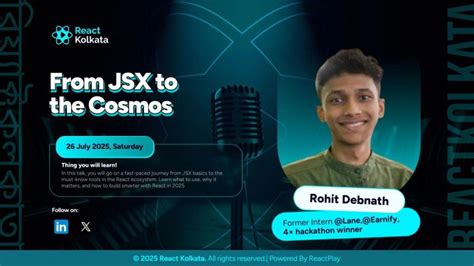 🎙️ Speaker Announcement React Kolkata 2025 React Kolkata 11 Comments