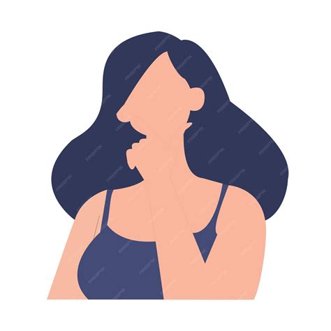 Premium Vector Woman Thinking Flat Vector Style Minimalistic