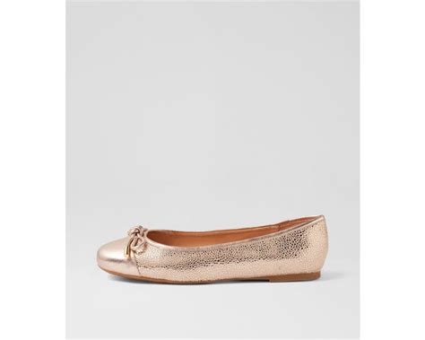 Katti Pale Rose Gold Leather Speckle Flat Shoes By Diana Ferrari Shop