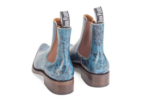 Lyngenfjord Blue Floral Pointed Toe Chelsea Boots Fluevog Shoes