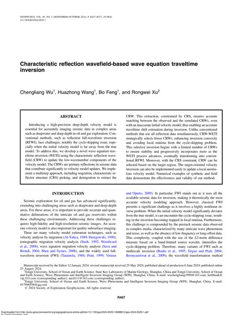 Pdf Characteristic Reflection Wavefield Based Wave Equation