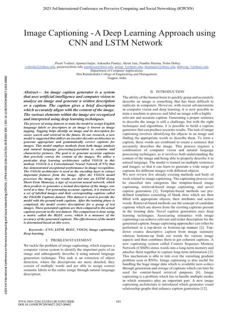 Image Captioning A Deep Learning Approach Using Cnn And Lstm Network Pdf Artificial Neural