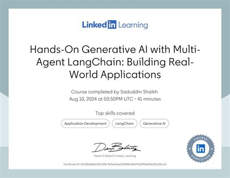 Hands On Generative Ai With Langchain Saduddin Shaikh Posted On The Topic Linkedin