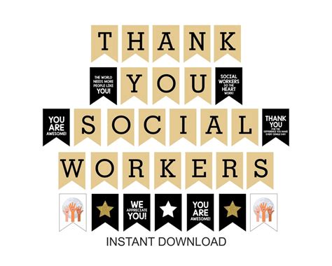 Social Worker Week Banner Printable Social Worker Month Banner