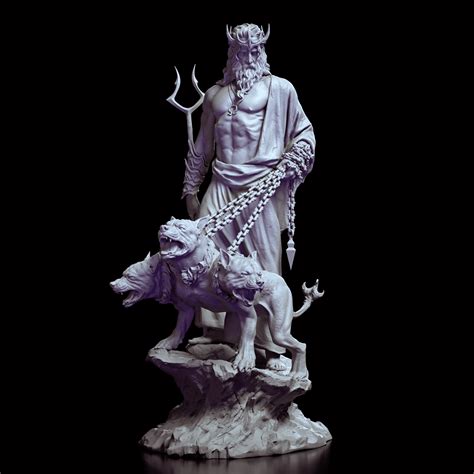 Hades Sculpture Hades God Of The Underworld Seated Next To