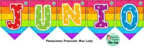 Junio Letras Bonitas Para Imprimir Banderines Portadas Para Facebook