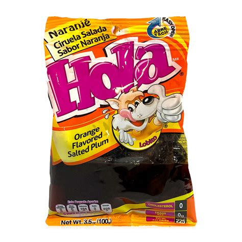 Hola Saladitos Naranja 12ct Mexican Salted Plum Candy Dulceria