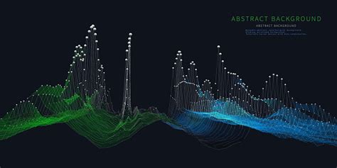 어두운 곳에서 시끄러운 그물에 혼란스러운 데이터 구체가 있는 추상적인 배경 그리드입니다 기술 색상 와이어프레임 개념 가상에서 분석 비즈니스 과학 및 기술 데이터 분석을 위한