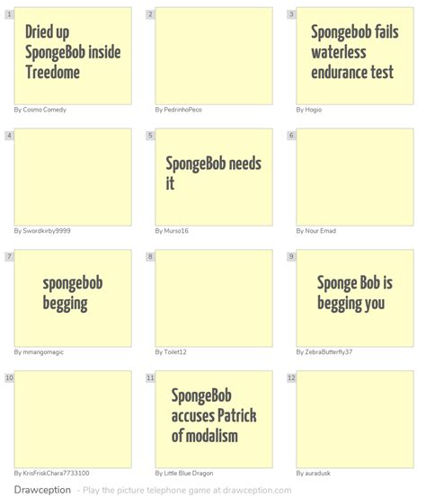 Dried Up Spongebob Inside Treedome Drawception