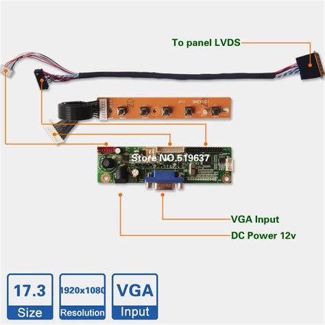17 3 inch 1920x1080 led backlight lcd controller board kit laptop