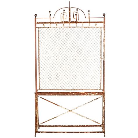 Antique Victorian Wooden Coat Rack With Eight Hooks And Paw Feet At