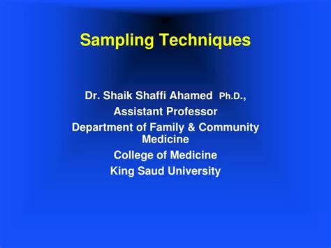 Ppt Sampling Techniques Powerpoint Presentation Free Download Id
