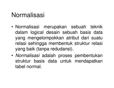 6 Materi Kuliah Normalisasi Tabel Database Pdf