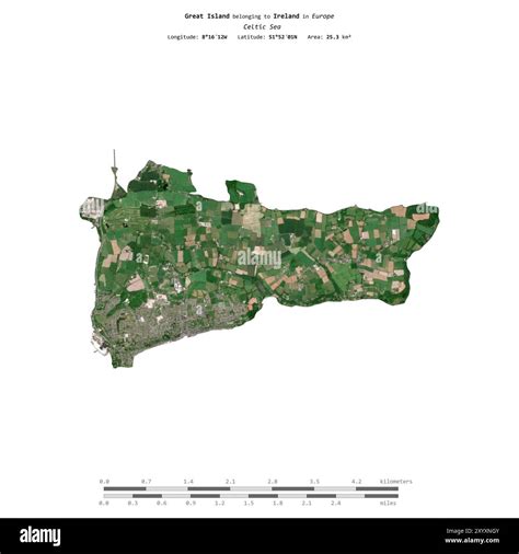 Great Island In The Celtic Sea Belonging To Ireland Isolated On A