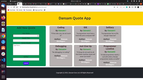 Github Danielsambu100quotes Revised An Angular Cli Application That Displays Quotes