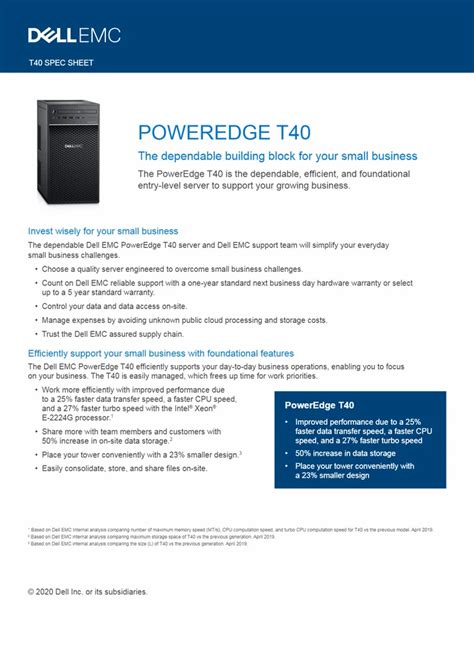 Tower Dell Poweredge T40 Server Cpu For Office Memory Size 2tb At Rs