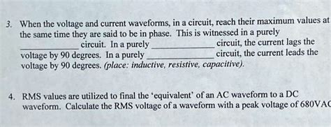 3 When The Voltage And Current Waveforms In A Circuit Reach Their Maximum Values At The Same