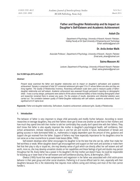 Pdf Father And Daughter Relationship And Its Impact On Daughters