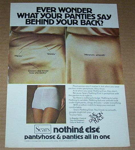 1977 Print Ad Sears Nothing Else Pantyhose Hosiery Panties Vintage