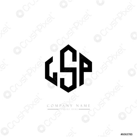 Lsp Letter Logo Design With Polygon Shape Lsp Polygon And Stock