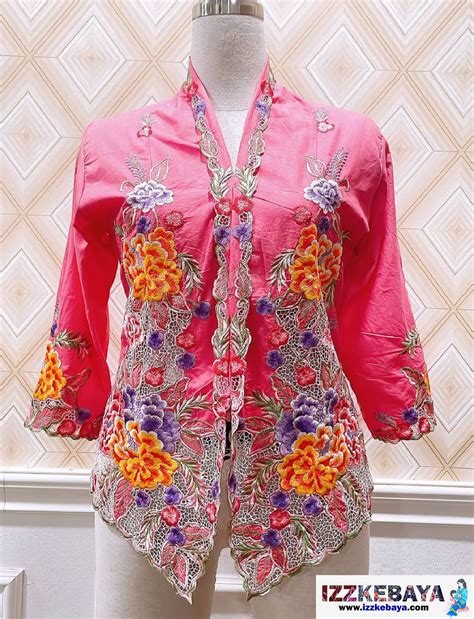 Kebaya Nyonya Exclusive Georgia Peach Ik1978 L Butik Kebaya Nyonya