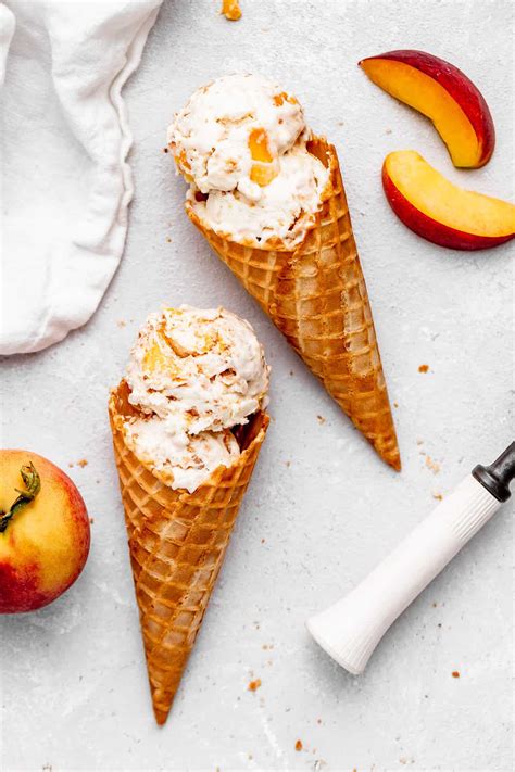 Peach Cobbler Ice Cream No Churn Recipe