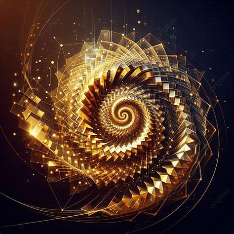 Abstract Golden Spiral Design With Mesmerizing Geometric Shapes Background, Abstract Golden ...
